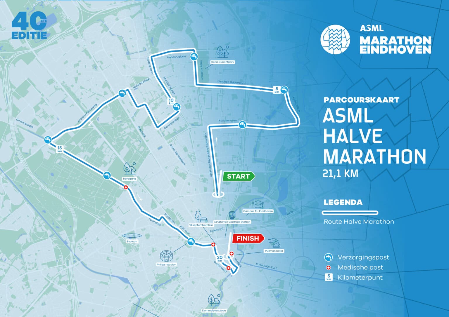 Dit zijn de parcoursen voor de 40ste jubileumeditie van de ASML ...